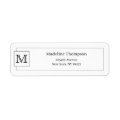 Simple Basic Black Initial Monogram Name Border Label | Zazzle