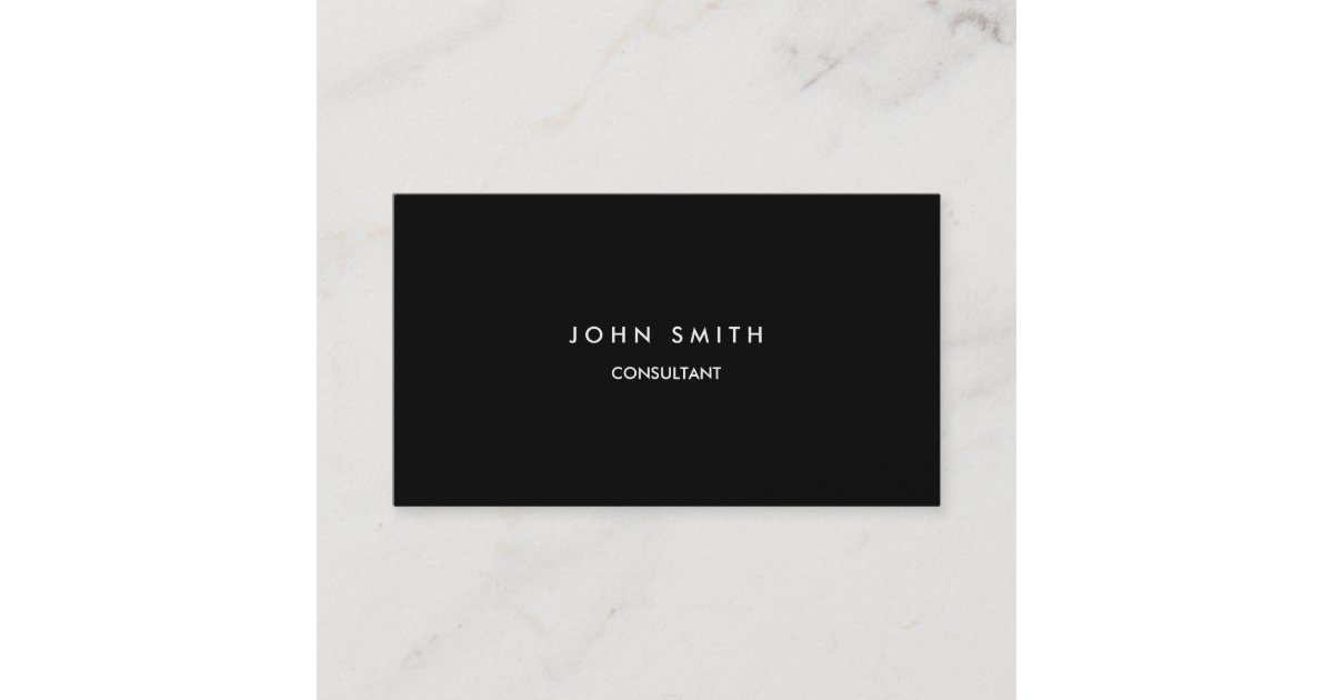Simple Basic Black, Two-Sided Business Card | Zazzle