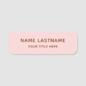 Simple Basic Blush Pink Title Safety Pin Magnetic Name Tag | Zazzle