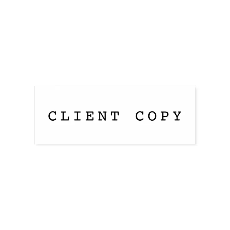 Simple basic business custom text client copy self-inking stamp | Zazzle