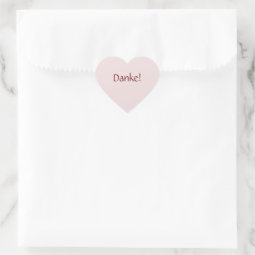 Simple Basic "Danke!" Text Design Heart Sticker | Zazzle