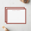 Simple Basic Personalized Red Thick Border Note Card | Zazzle