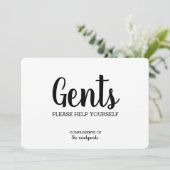 Simple Bathroom Basket Sign-Gents Invitation | Zazzle