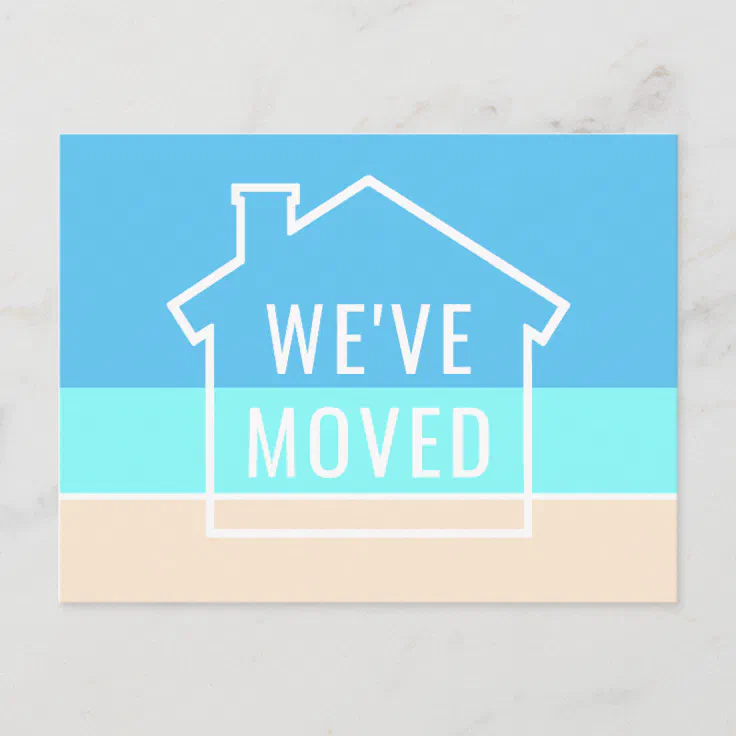 Simple Beach House Modern New Home Address Moving Announcement Postcard ...