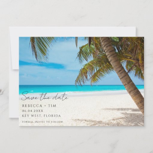 Simple Beach Photo Destination Wedding Save The Date | Zazzle