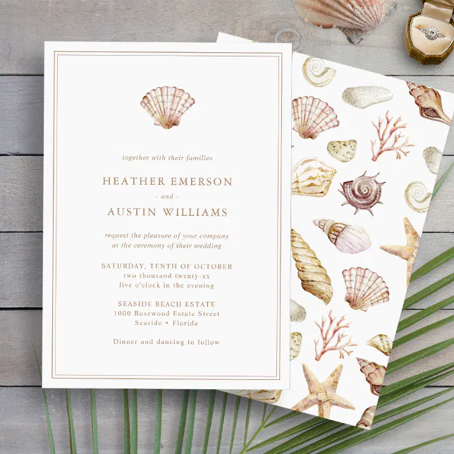 Simple Beach Wedding Invitation | Zazzle