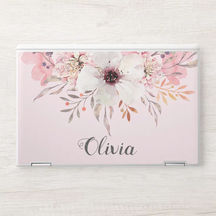 Simple Beautiful Floral HP Laptop Skin | Zazzle
