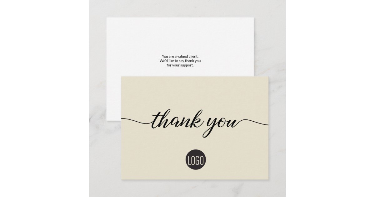 Simple Beige Business Customer Appreciation Thank You Card | Zazzle