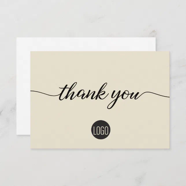 Simple Beige Business Customer Appreciation Thank You Card | Zazzle