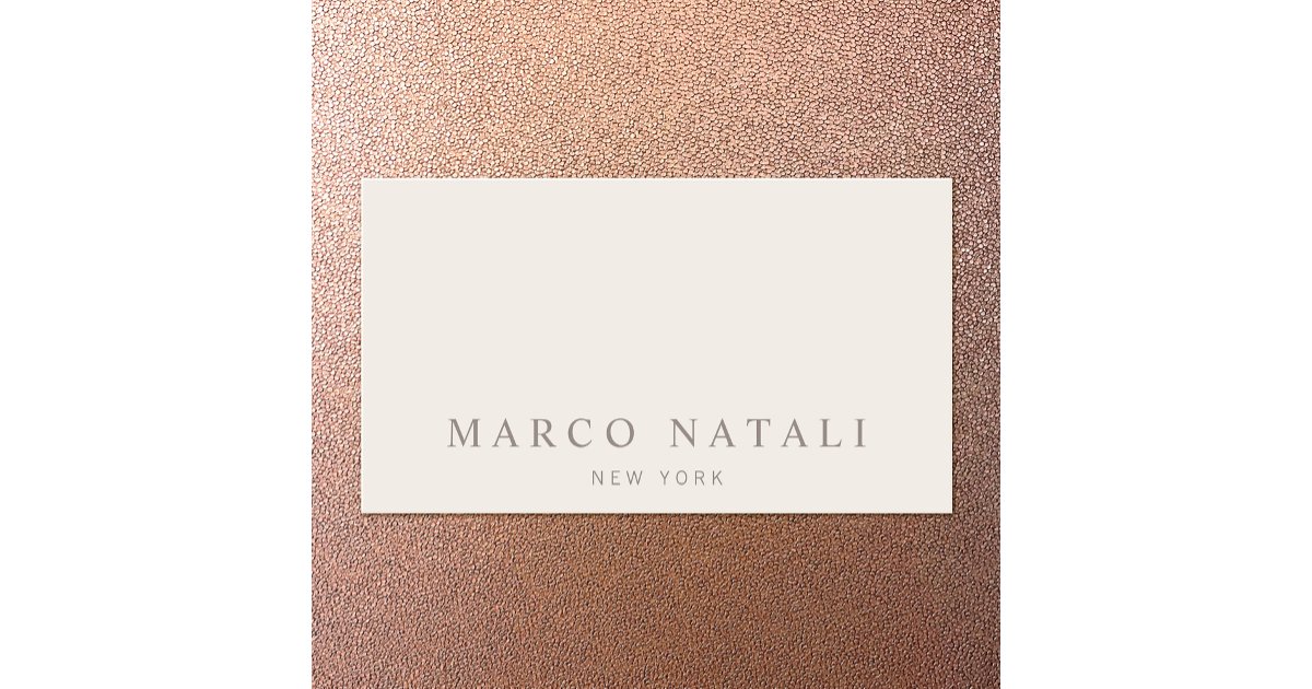 Simple Beige Professional Business Card | Zazzle