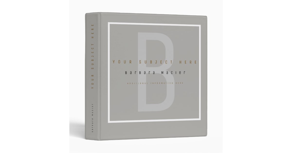 simple best multi-functional gray binder | Zazzle
