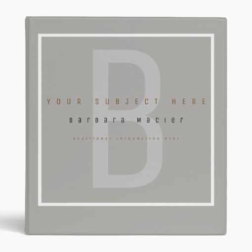 Simple best multi-functional gray binder | Zazzle