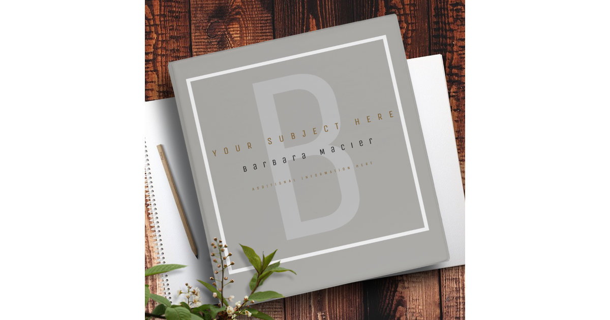 simple best multi-functional gray binder | Zazzle