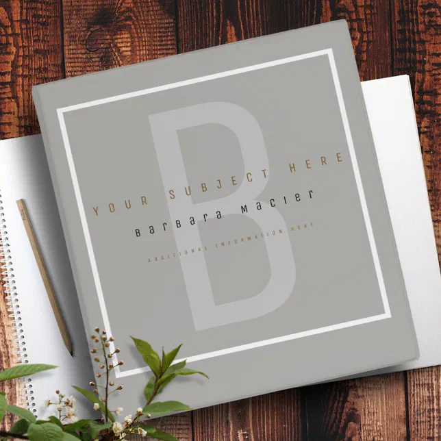 simple best multi-functional gray binder | Zazzle