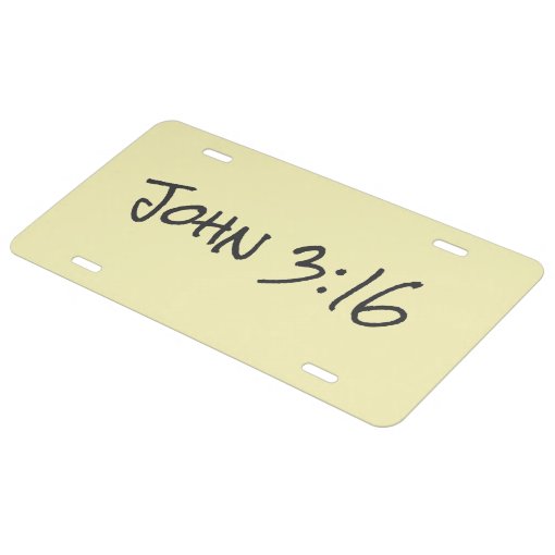 Simple Bible Verse Reference Typography Christian License Plate | Zazzle