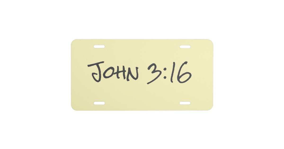 Simple Bible Verse Reference Typography Christian License Plate | Zazzle