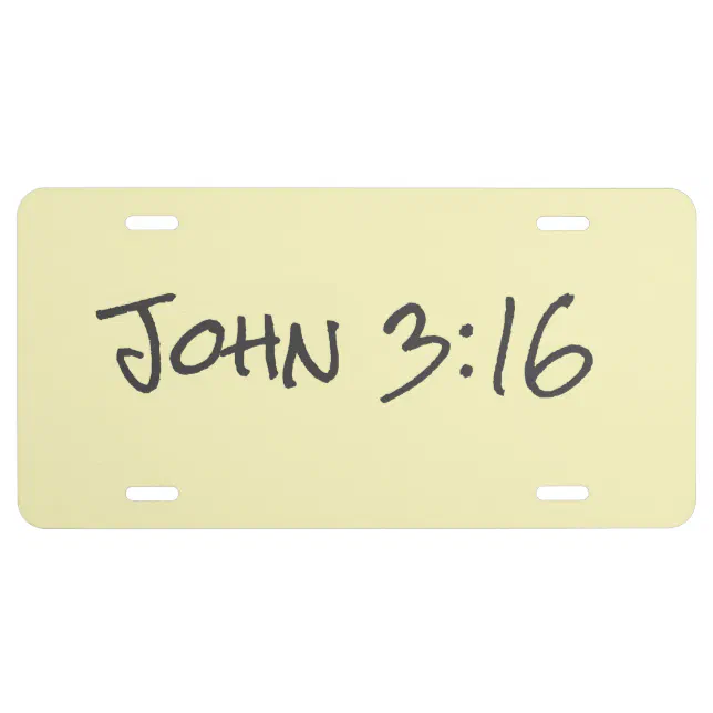 Simple Bible Verse Reference Typography Christian License Plate | Zazzle