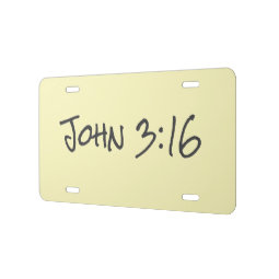 Simple Bible Verse Reference Typography Christian License Plate | Zazzle