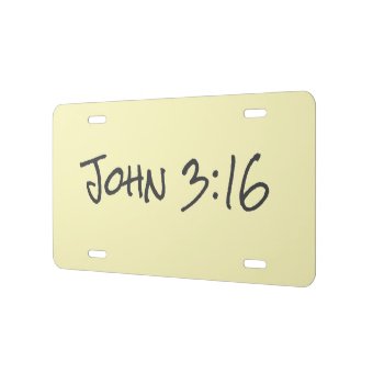 Simple Bible Verse Reference Typography Christian License Plate | Zazzle