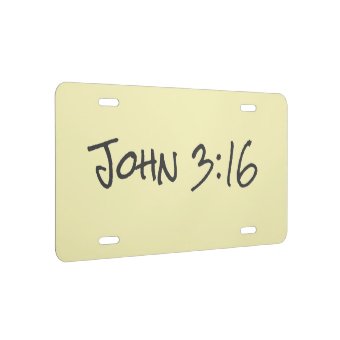 Simple Bible Verse Reference Typography Christian License Plate | Zazzle