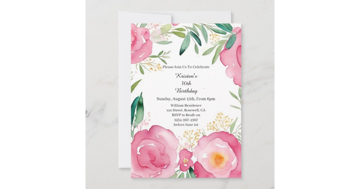 Simple Birthday Invitation | Zazzle