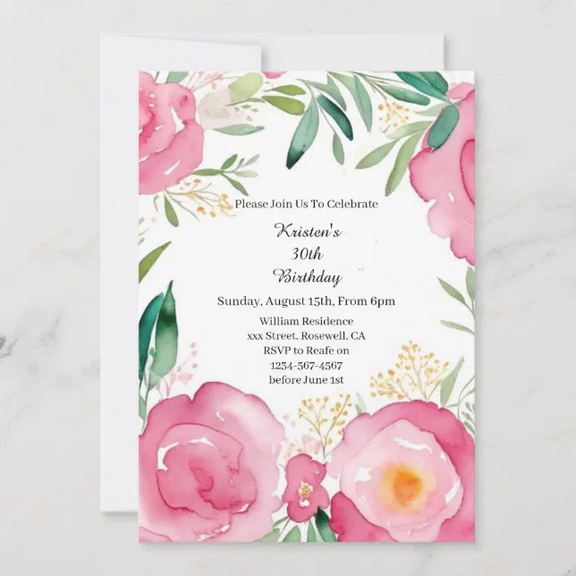 Simple Birthday Invitation | Zazzle