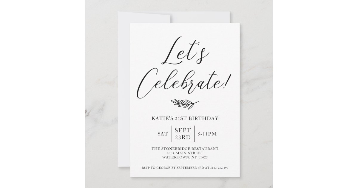 Simple Birthday Party Invitation | Zazzle