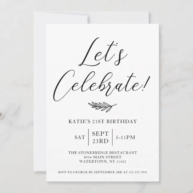Simple Birthday Party Invitation | Zazzle