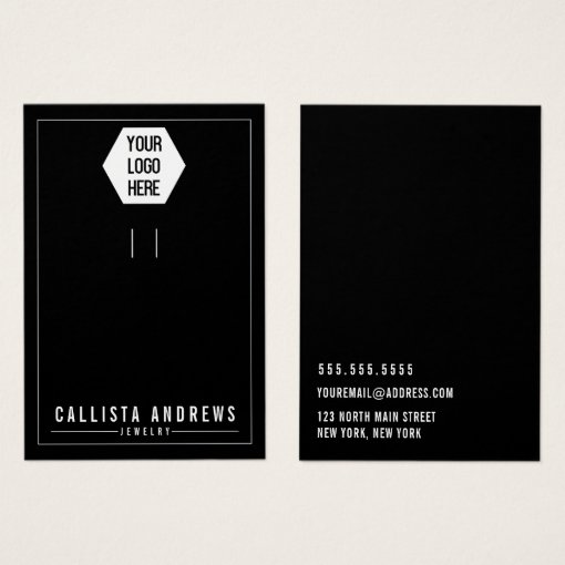 Simple Black Add Your Logo Keychain Display Card | Zazzle