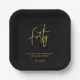 Simple Black and Gold Forty Birthday Party Paper Plates | Zazzle