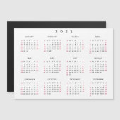 Simple Black and White 2023 Magnetic Calendar Card | Zazzle