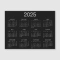 Simple Black And White 2025 Calendar | Zazzle