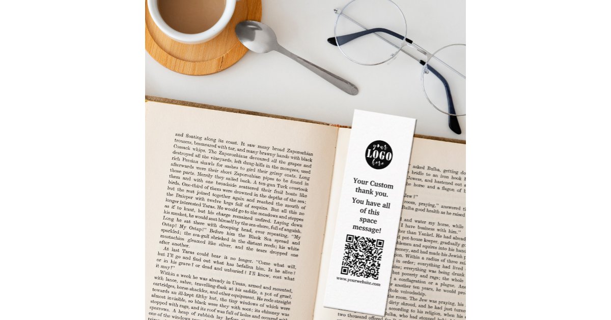 Simple black and white Bookmark Mini Business Card | Zazzle