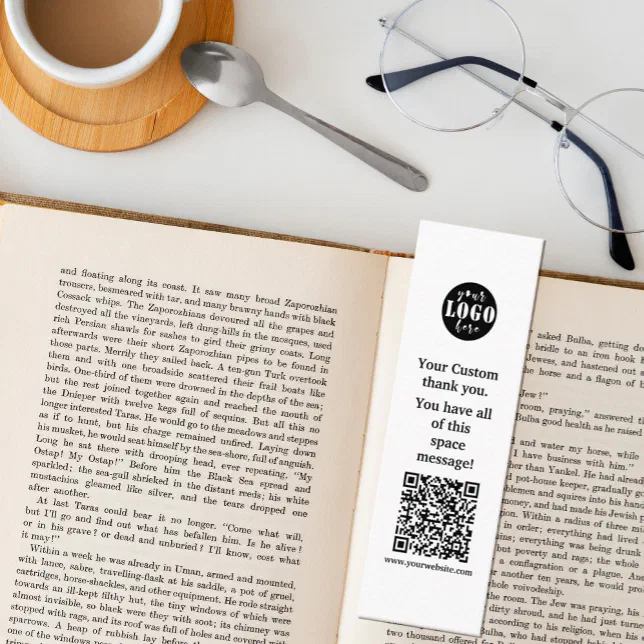 Simple black and white Bookmark Mini Business Card | Zazzle