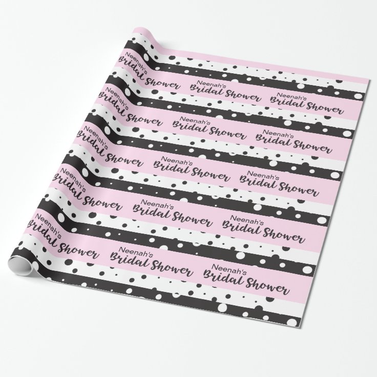 Simple Black and White, Bridal Shower Wrapping Paper | Zazzle