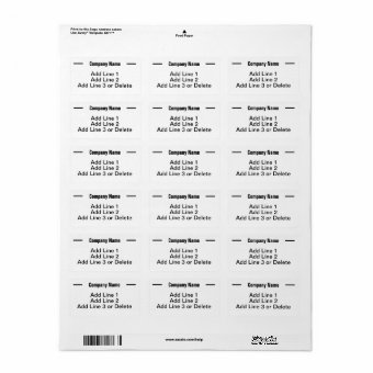 Simple Black and White Business Return Address Label | Zazzle