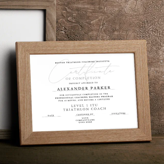 Simple Black And White Certificate Graduation | Zazzle