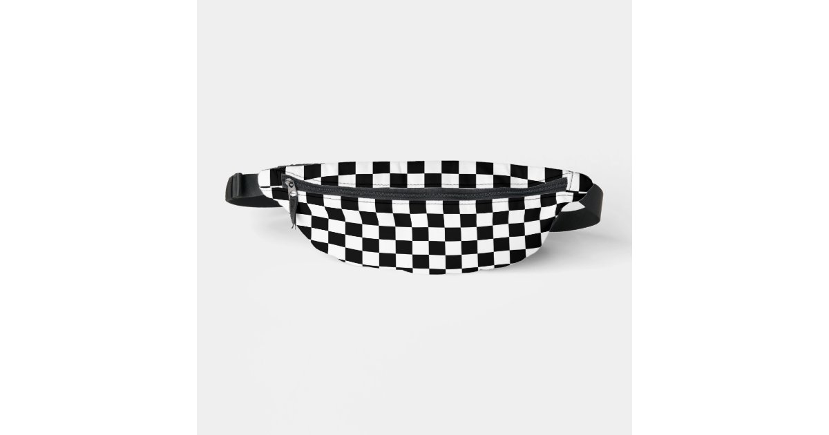 Simple Black and White Checkerboard Fanny Pack | Zazzle