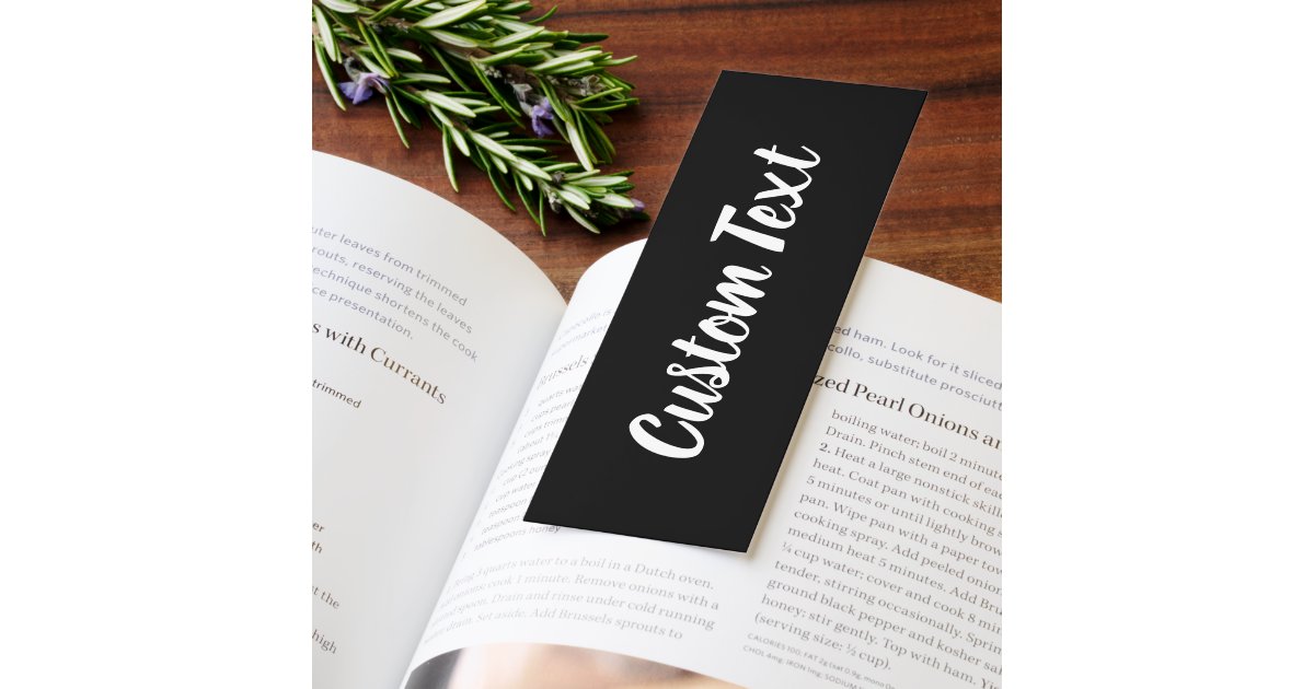Simple Black and White Cursive Script Text Bookmarks | Zazzle