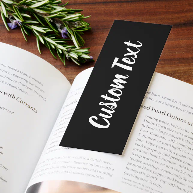 Simple Black and White Cursive Script Text Bookmarks | Zazzle