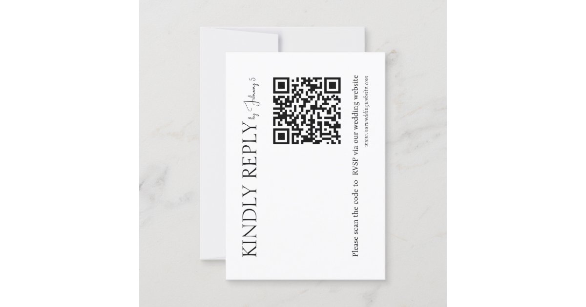 Simple Black and White desing RVSP card | Zazzle