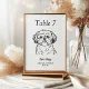 Simple Black and White Dog Wedding Table Number | Zazzle