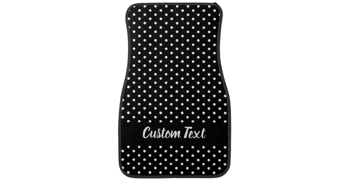 Simple Black and White Dots Dotted Pattern Script Car Floor Mat | Zazzle