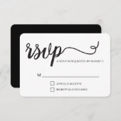 Simple black and white elegant RSVP script | Zazzle
