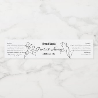 Simple Black And White Elegant Water Bottle Label | Zazzle