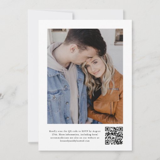 Simple Black and White Elegant Wedding QR code Invitation | Zazzle