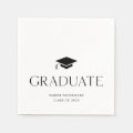 Simple black and white graduation cap napkins | Zazzle