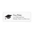 Simple Black and White Graduation Return Address Label | Zazzle