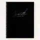 Simple Black and White Handwritten Script Personal Notebook | Zazzle