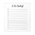 Simple Black And White Lined Checklist To Do List Notepad | Zazzle